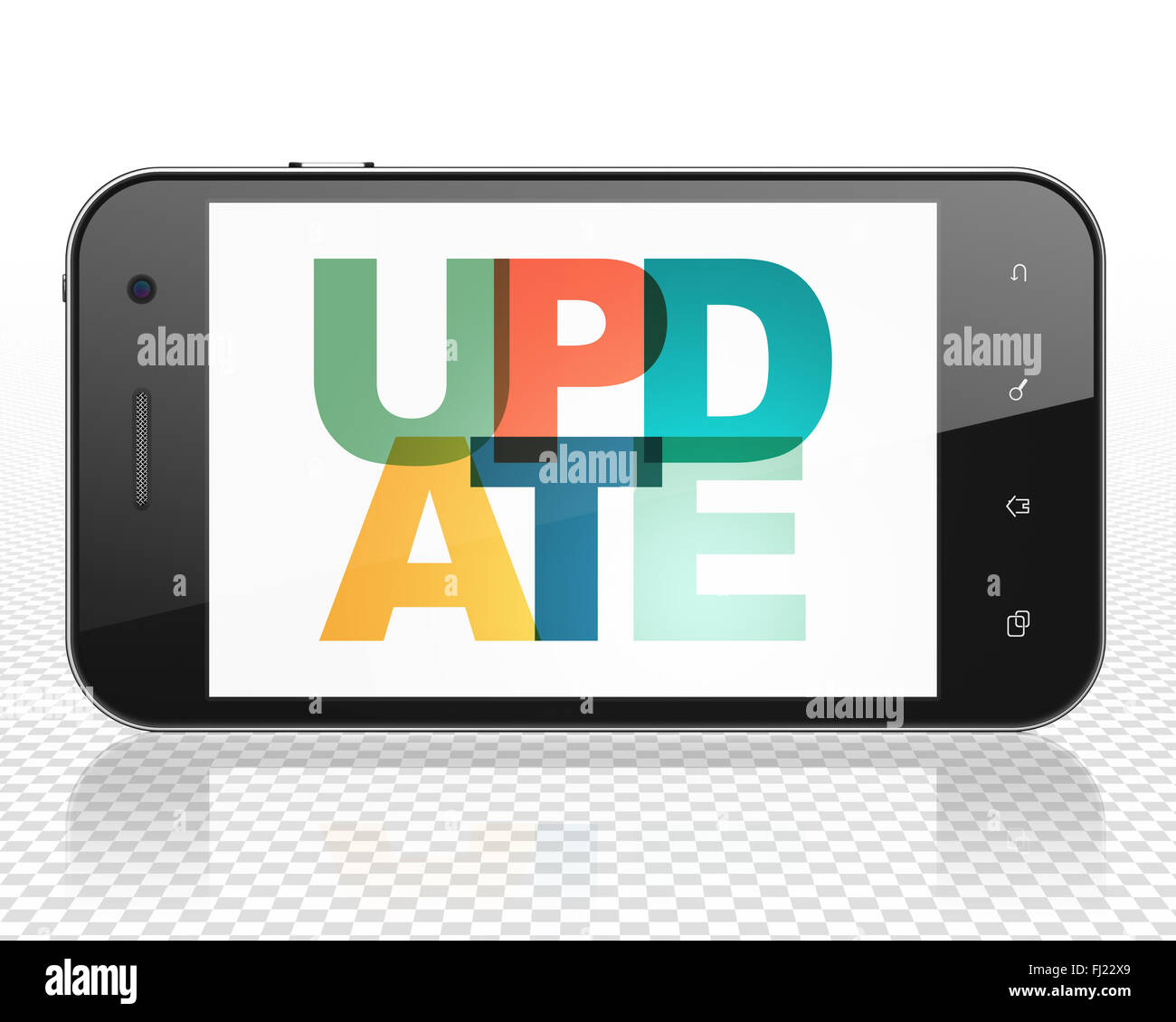 Web development concept: Smartphone with Update on display Stock Photo ...