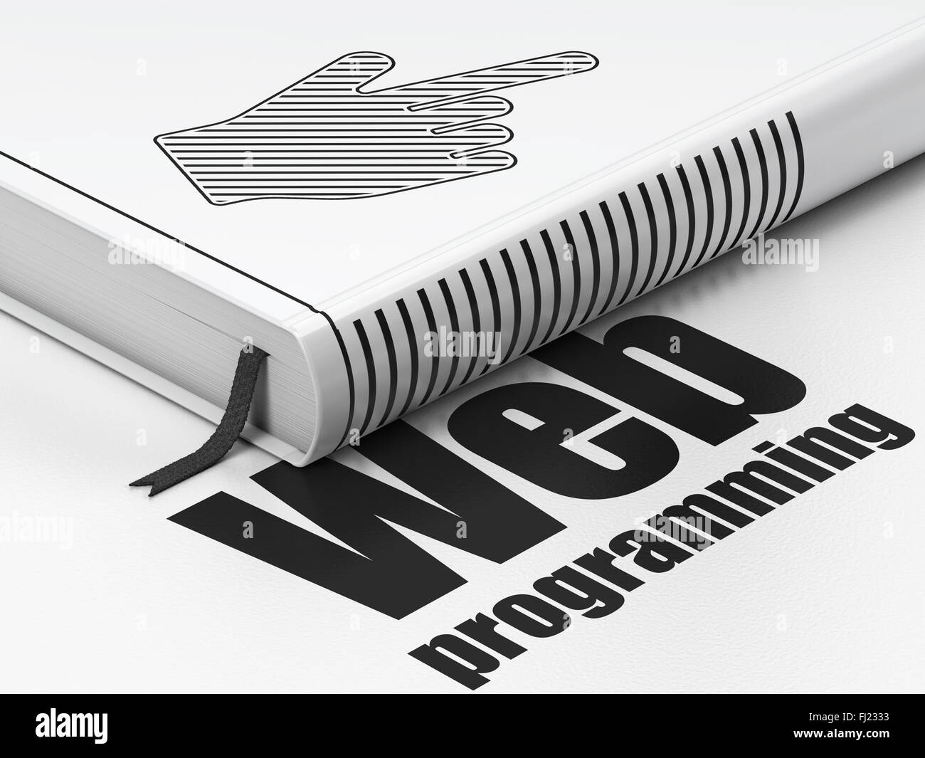 Web development concept: book Mouse Cursor, Web Programming on white ...
