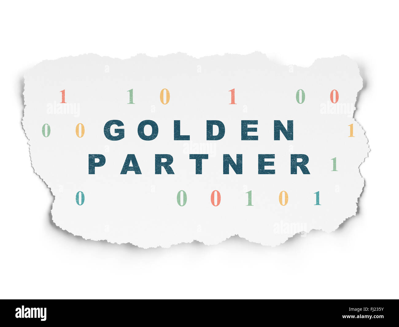 Finance concept: Golden Partner on Torn Paper background Stock Photo ...