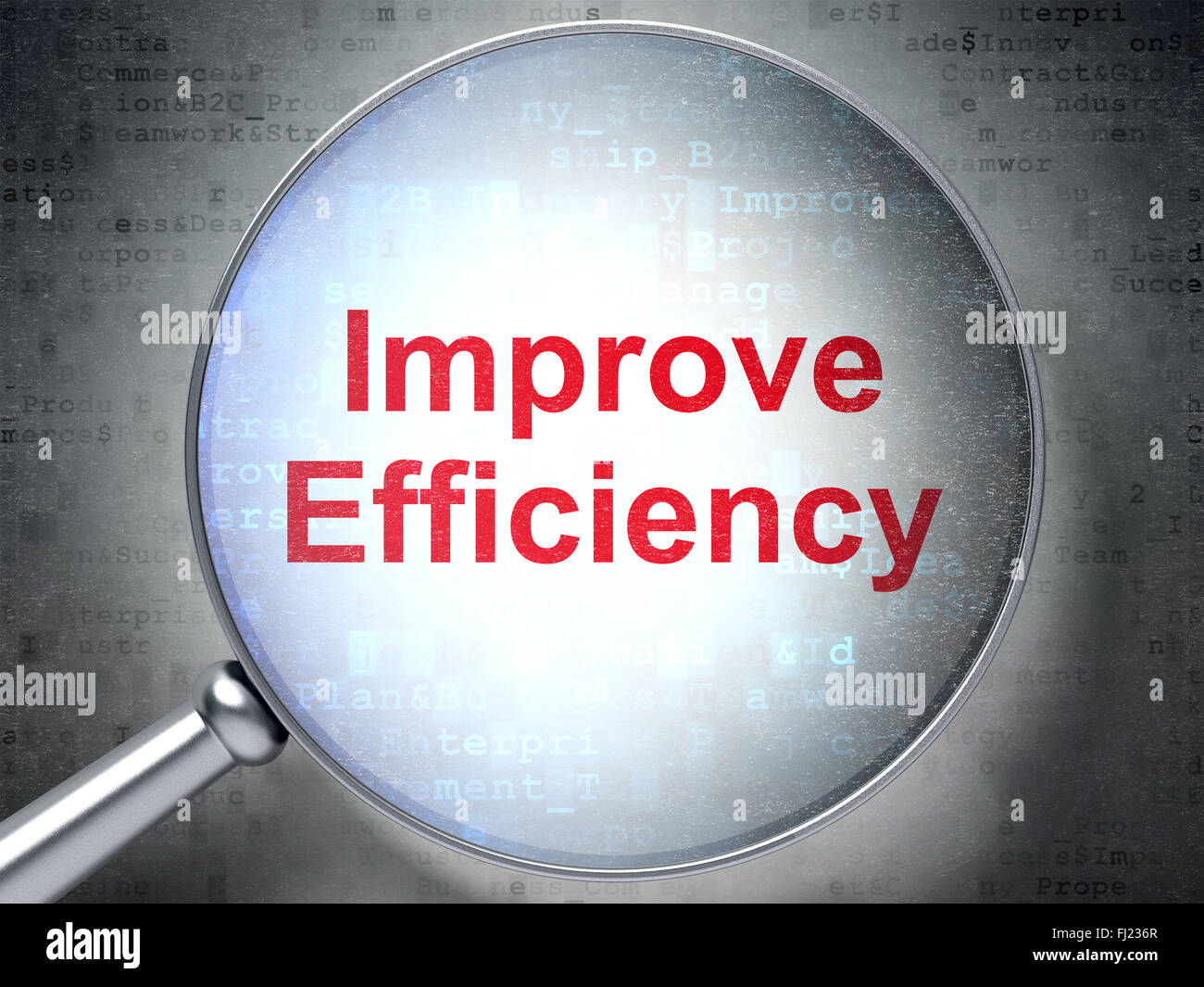 Business concept: Improve Efficiency with optical glass Stock Photo - Alamy