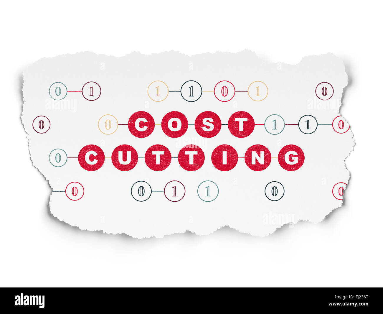 Business concept: Cost Cutting on Torn Paper background Stock Photo - Alamy