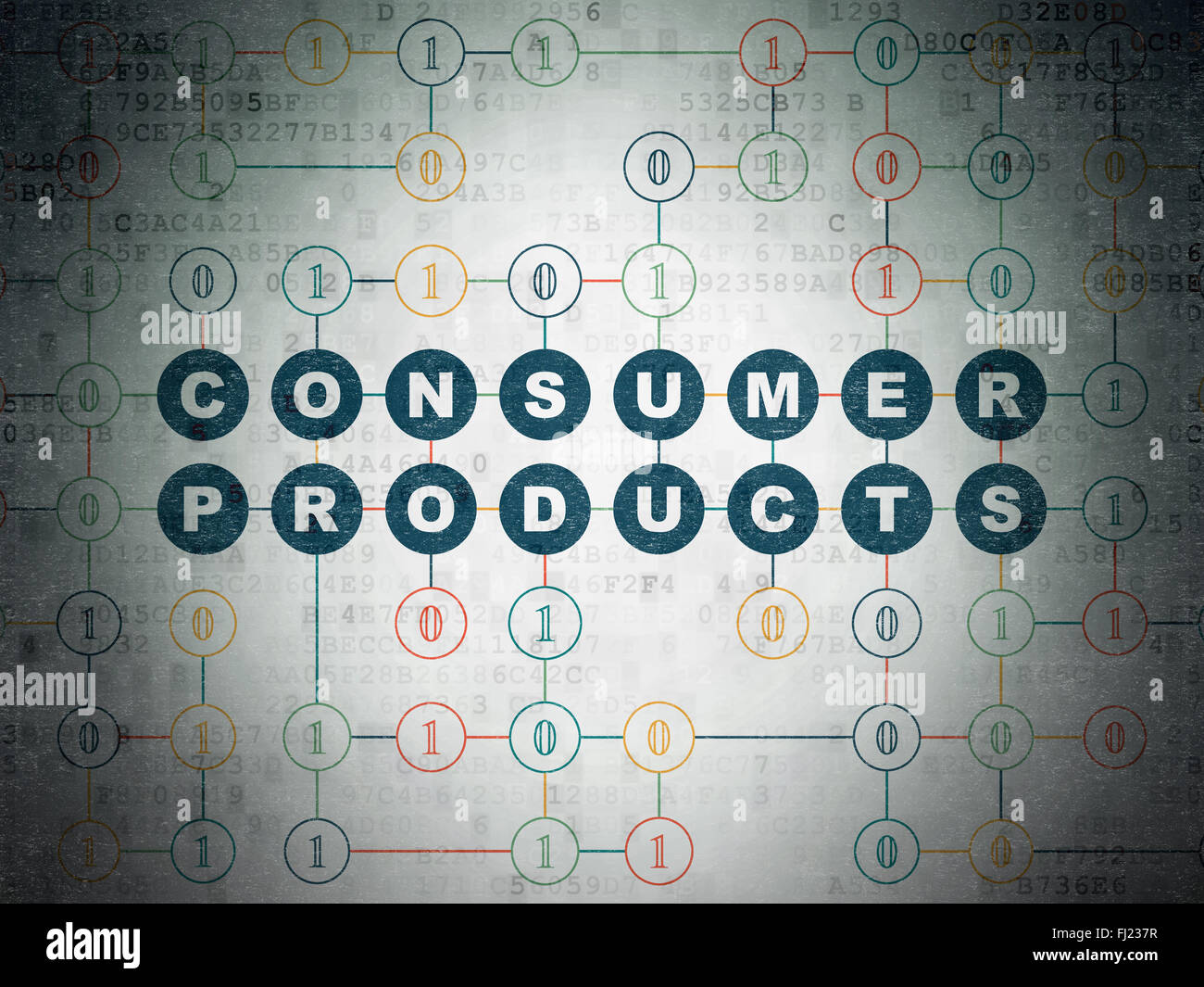 Finance concept: Consumer Products on Digital Paper background Stock ...