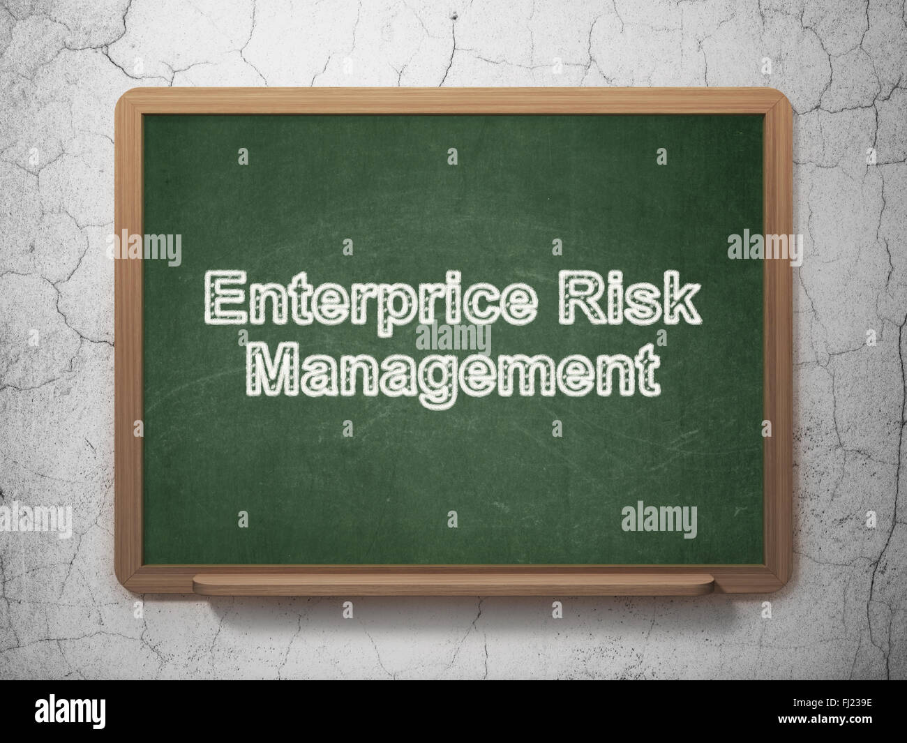 Finance concept: Enterprice Risk Management on chalkboard background ...