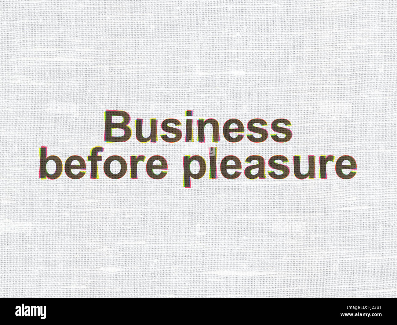 Finance concept: Business Before pleasure on fabric texture background ...