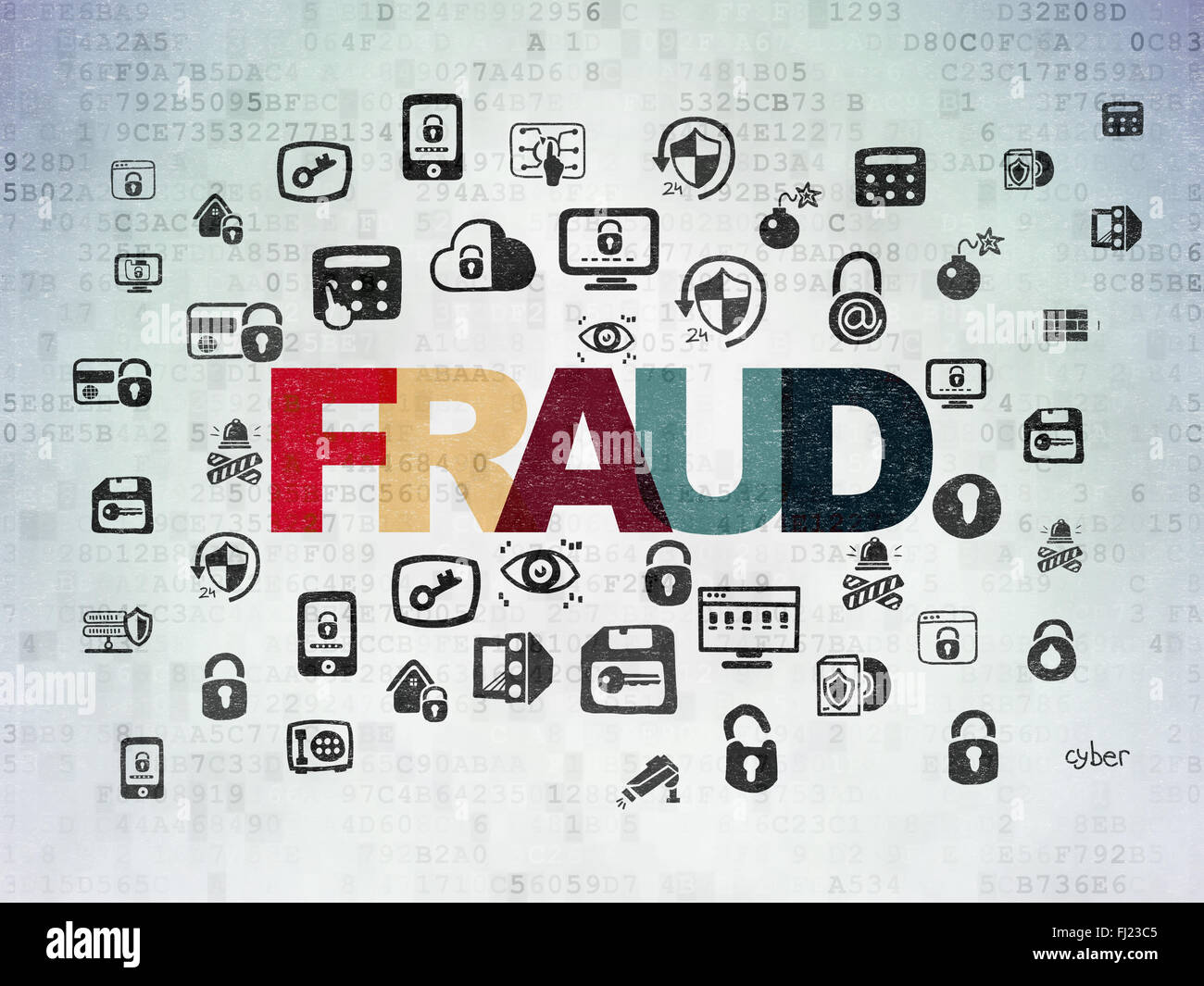 Privacy concept: Fraud on Digital Paper background Stock Photo - Alamy