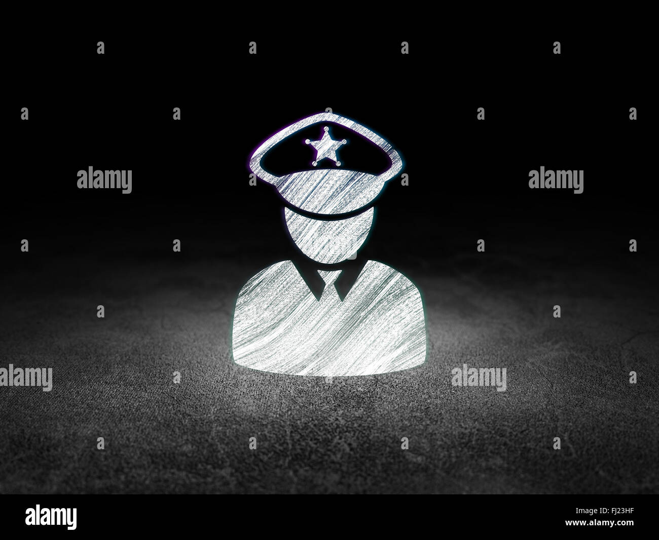 Privacy concept: Police in grunge dark room Stock Photo - Alamy
