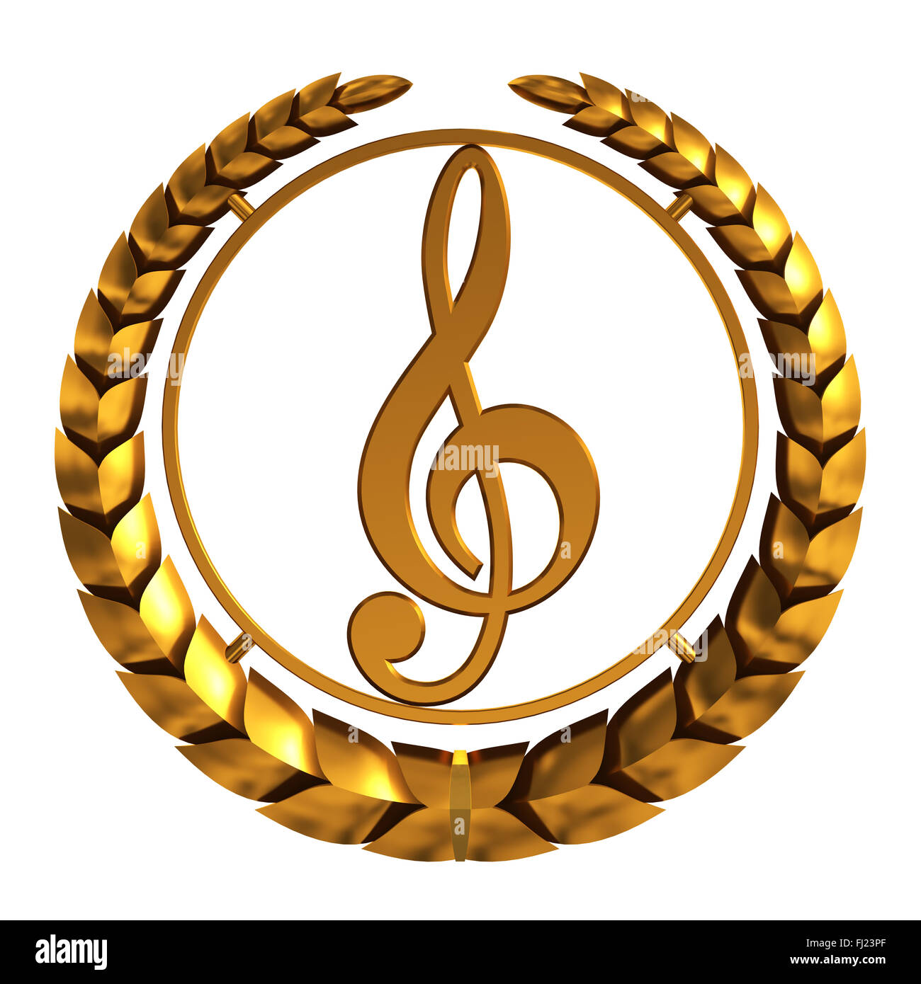 Golden Treble Clef. 3D Model Stock Photo - Alamy