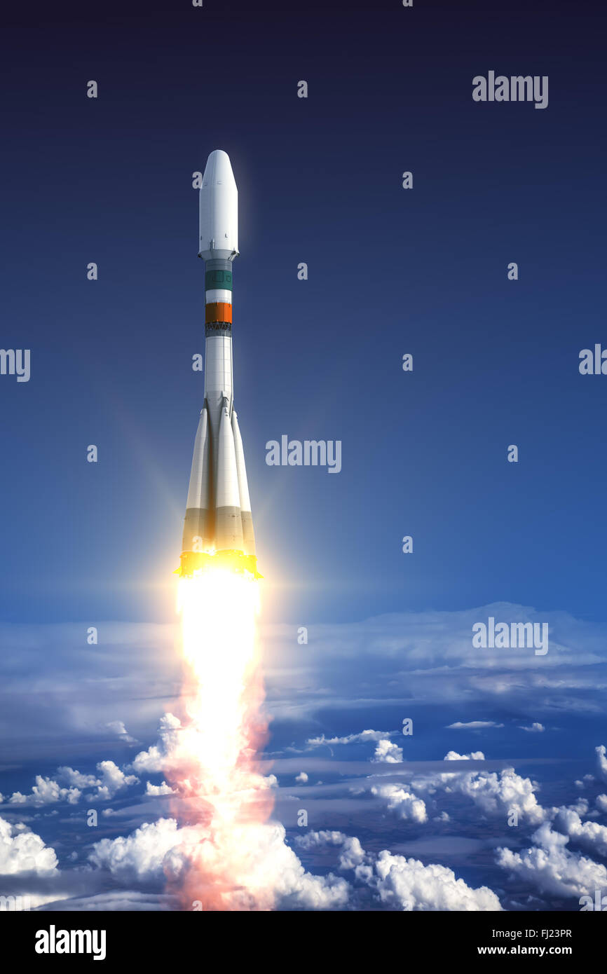Heavy Carrier Rocket Launch Stock Photo - Alamy