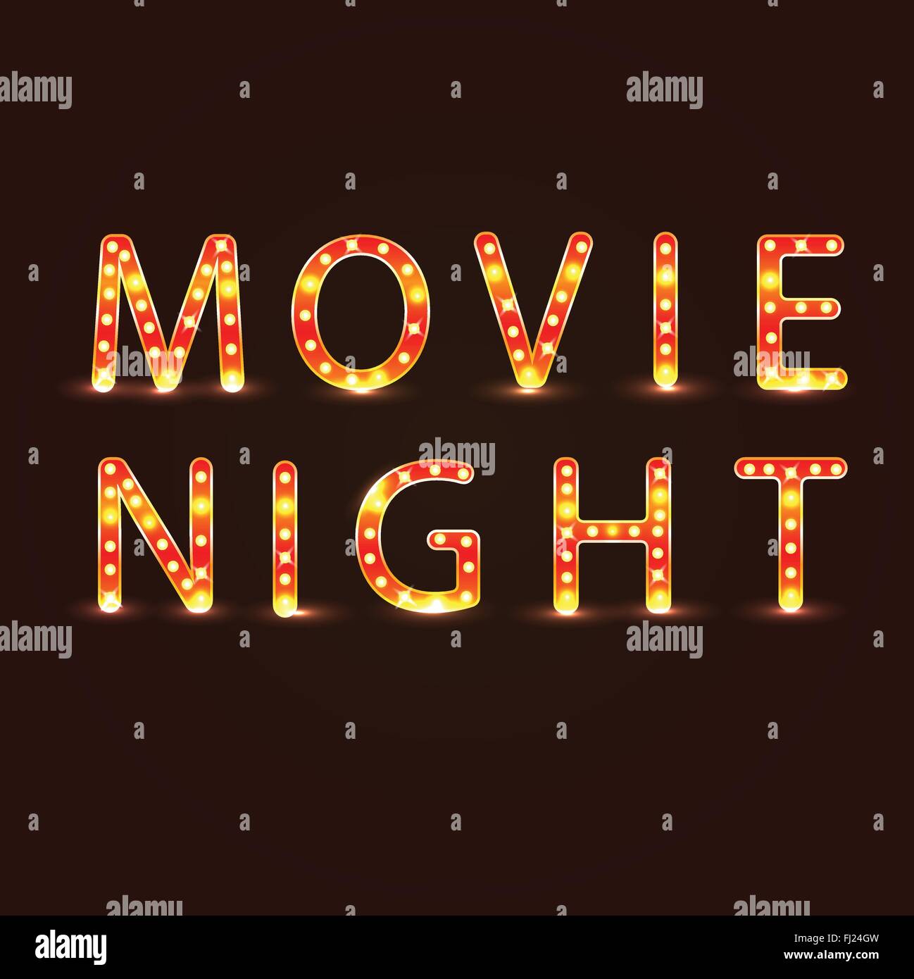 Movie night sign Stock Vector Image & Art - Alamy