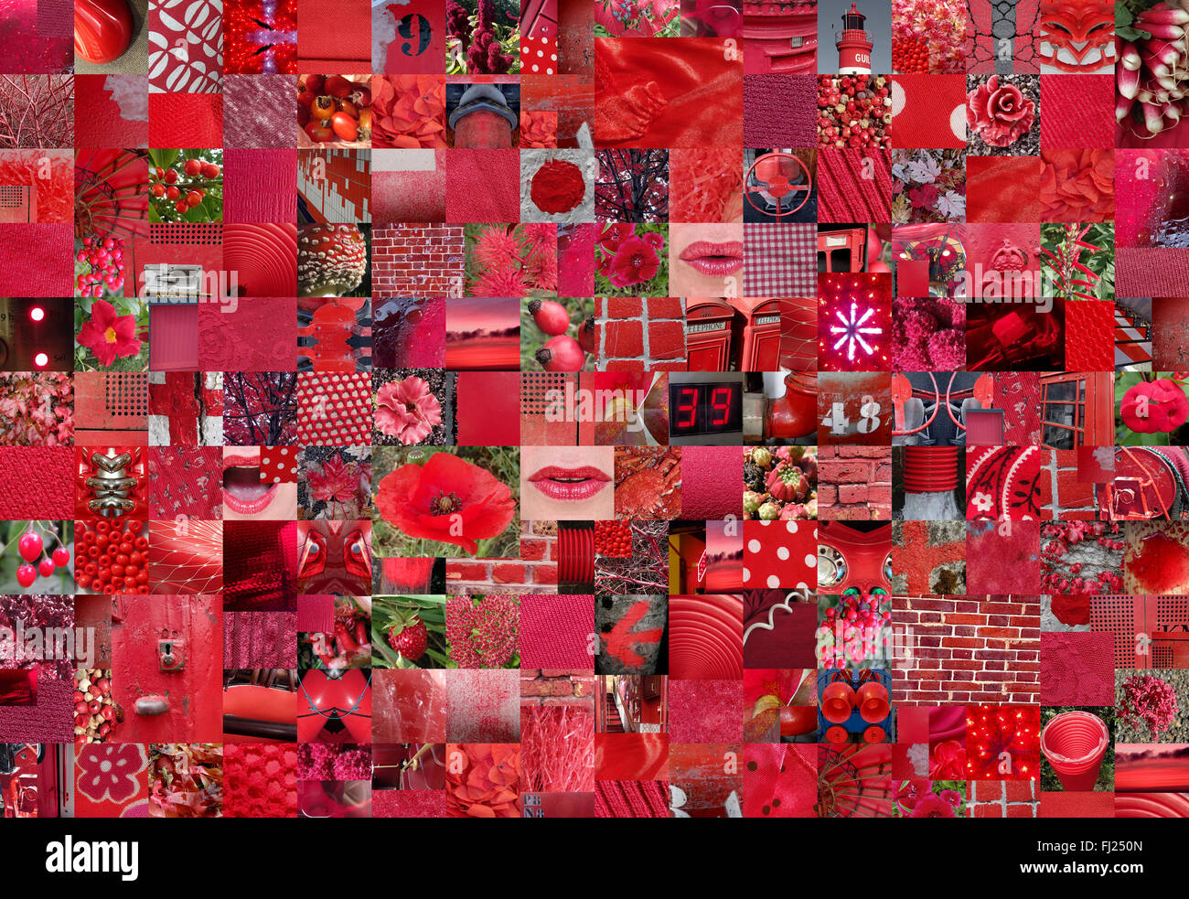 patchwork collage made of plenty different photographies - color theme ...
