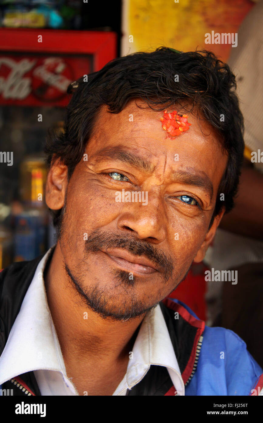 Portrait of Nepali man with Tilak Stock Photo - Alamy