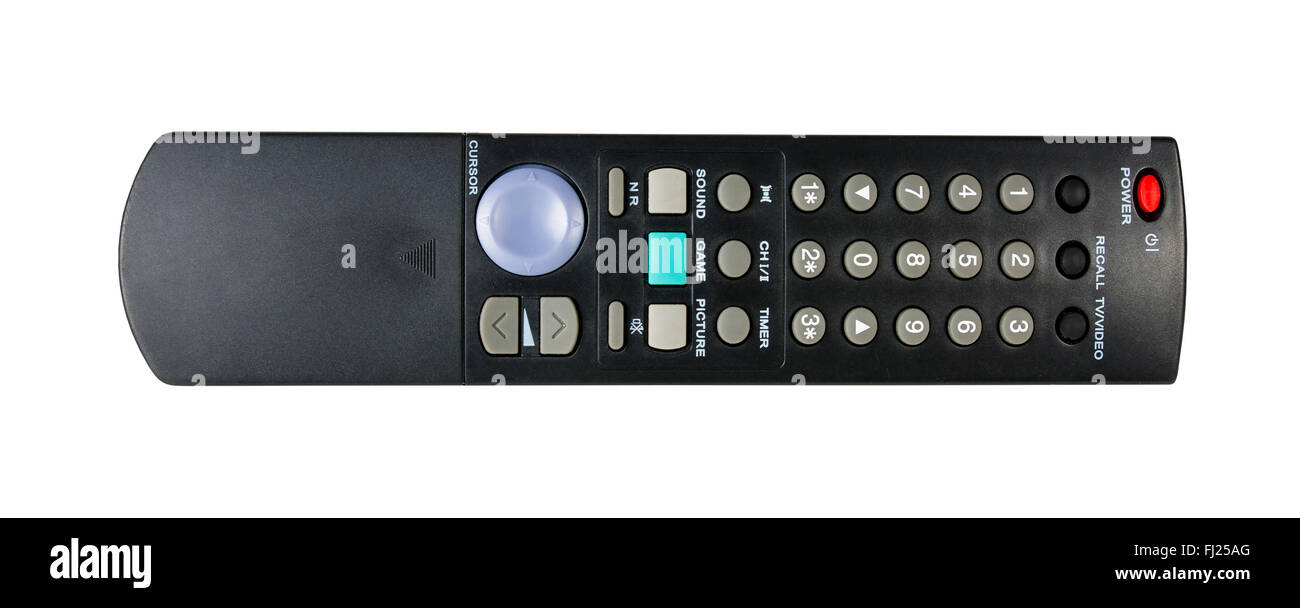 TV remote control isolated on white background Stock Photo - Alamy