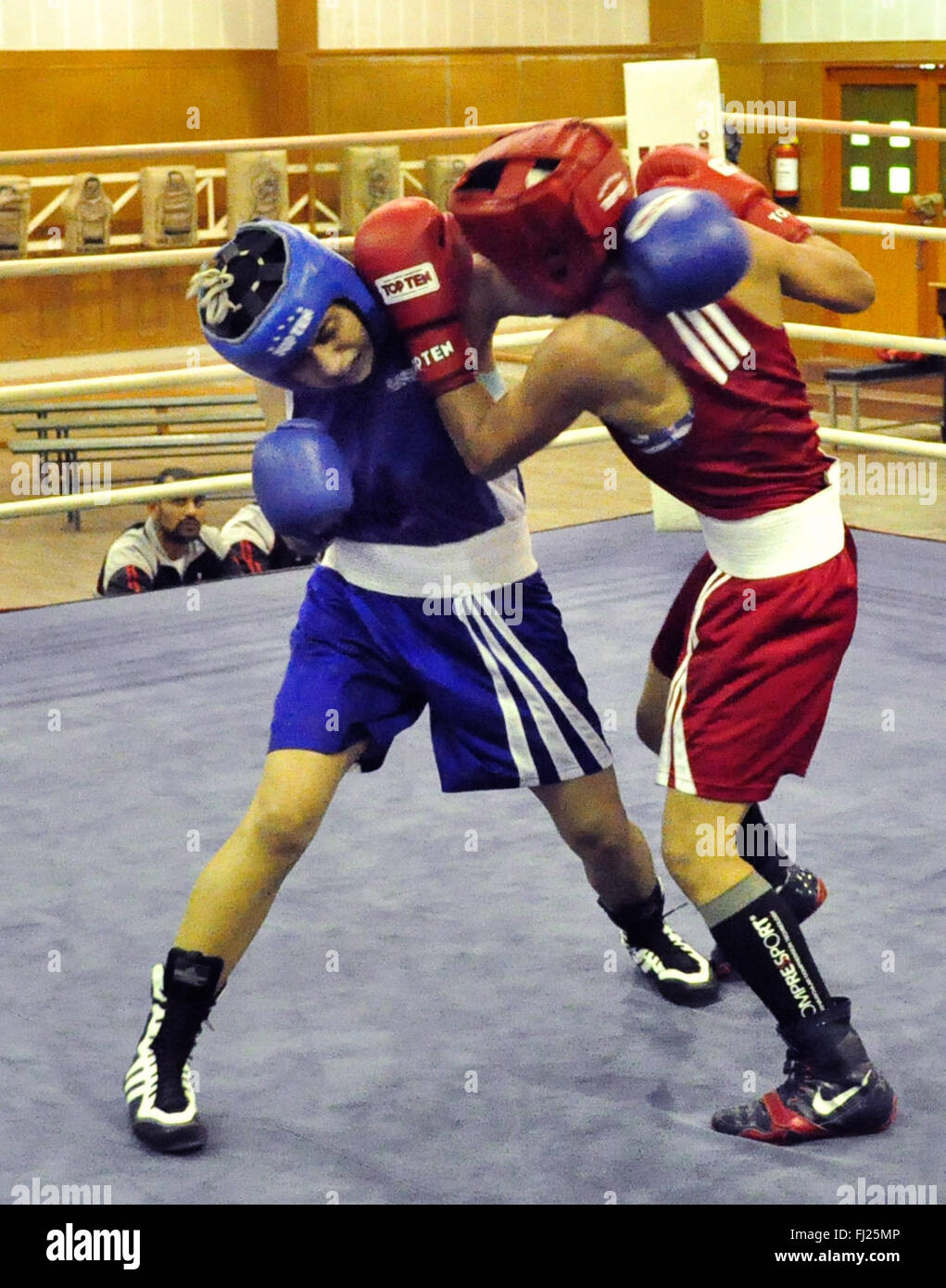Patiala, India. 19th Feb, 2016. Indian Women Boxers Pinki Rani Jangra ...