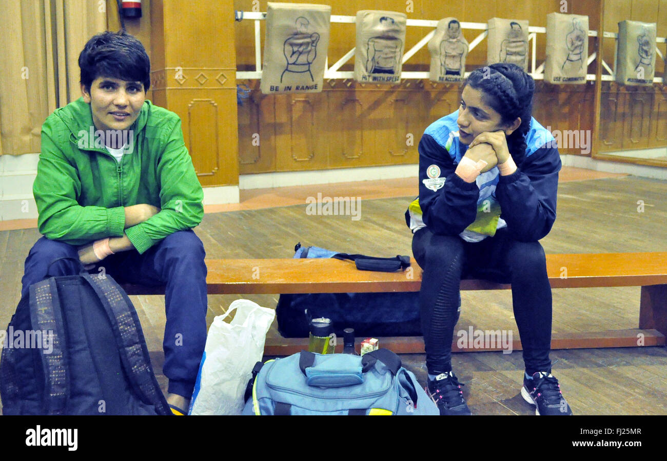 Patiala, India. 19th Feb, 2016. Indian Women Boxers Pinki Rani Jangra ...