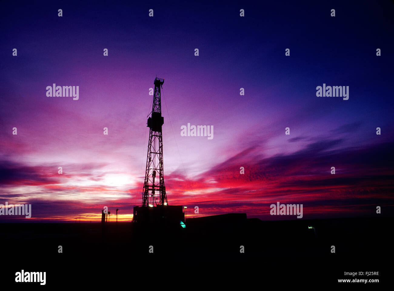 Oil rig at sunset; New Mexico, USA Stock Photo - Alamy