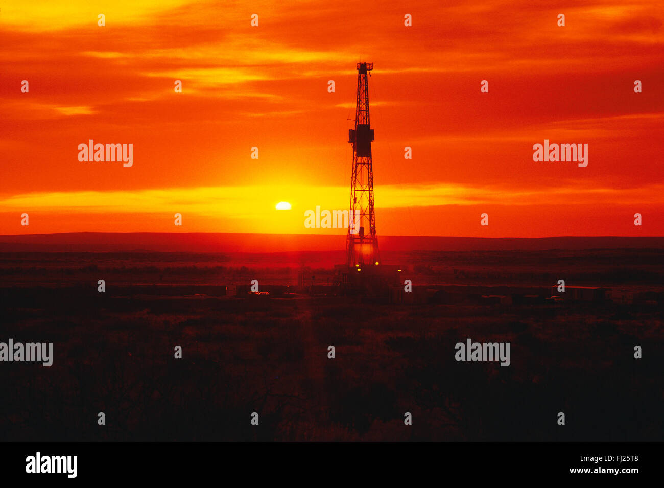 Oil Derrick Sunset