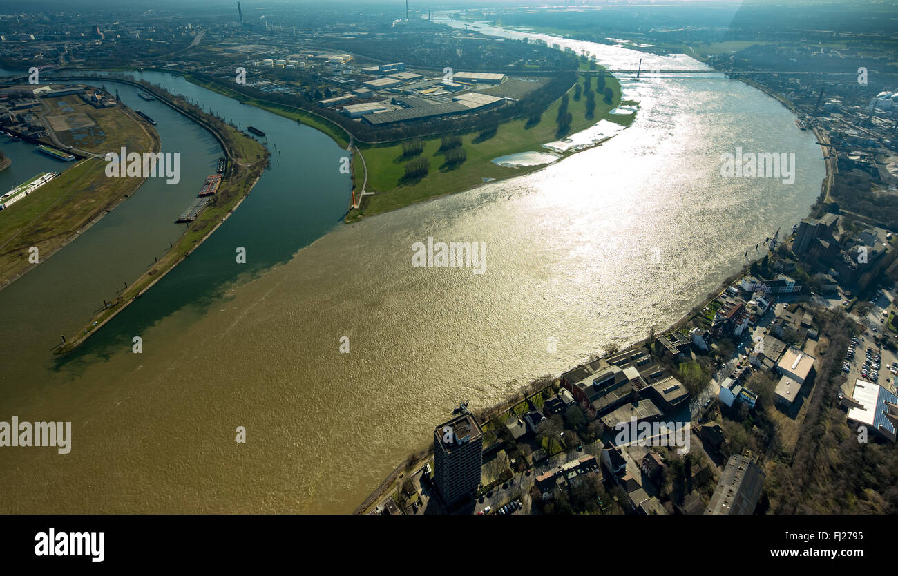 Aerial view, Ruhr mouth with pure orange of artist Lutz Fritsch in ...