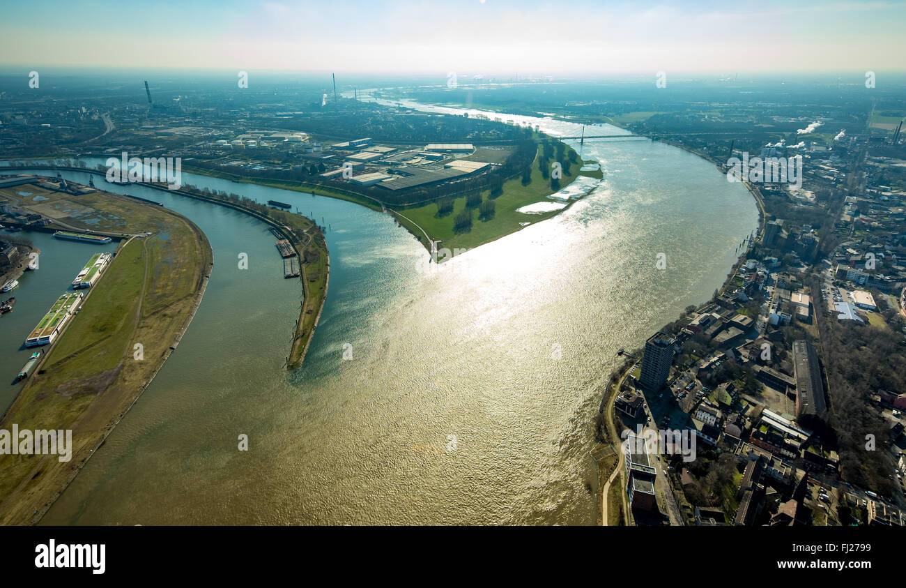Aerial view, Ruhr mouth with pure orange of artist Lutz Fritsch in ...