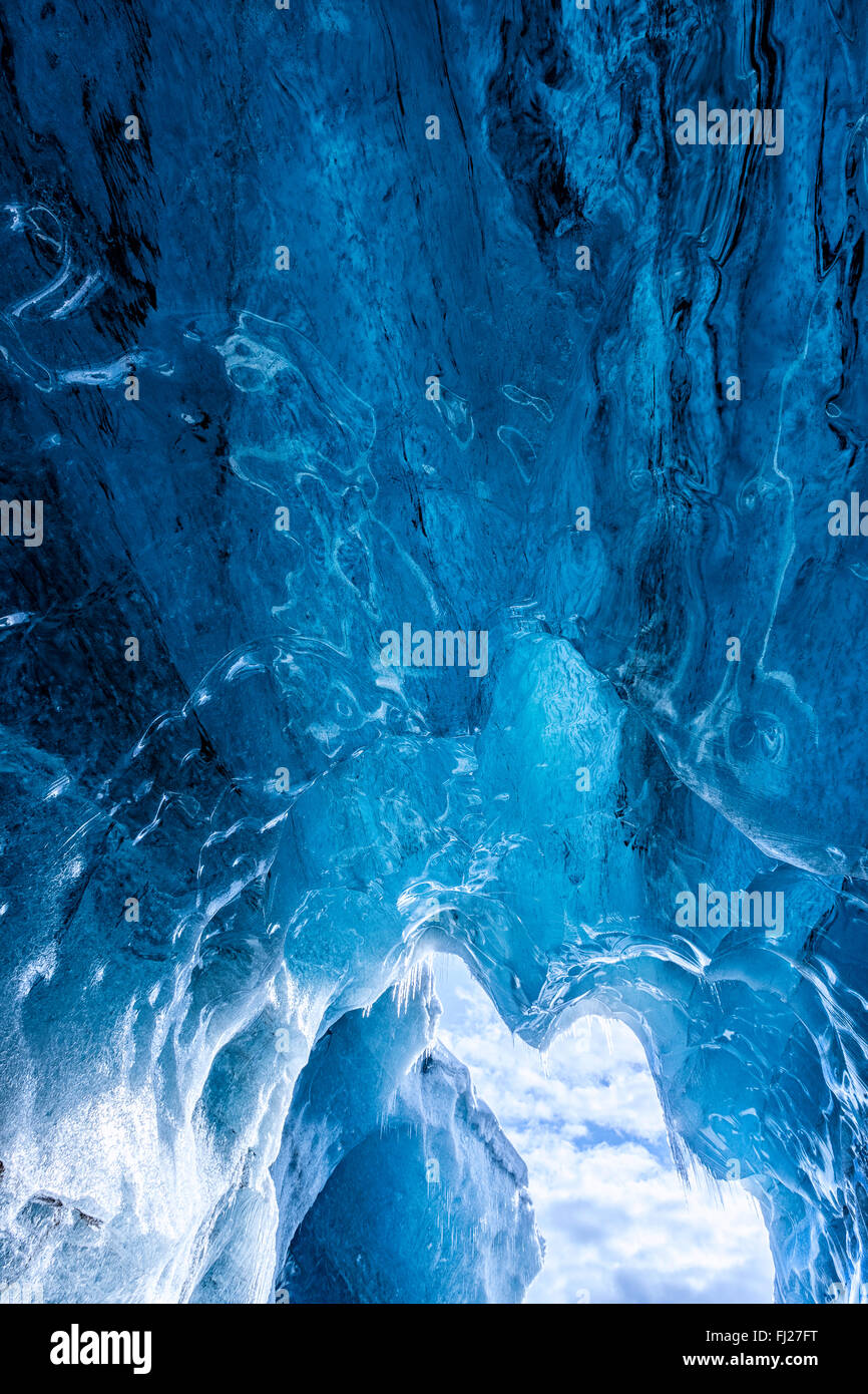 Blue glacier cave in Iceland Stock Photo - Alamy