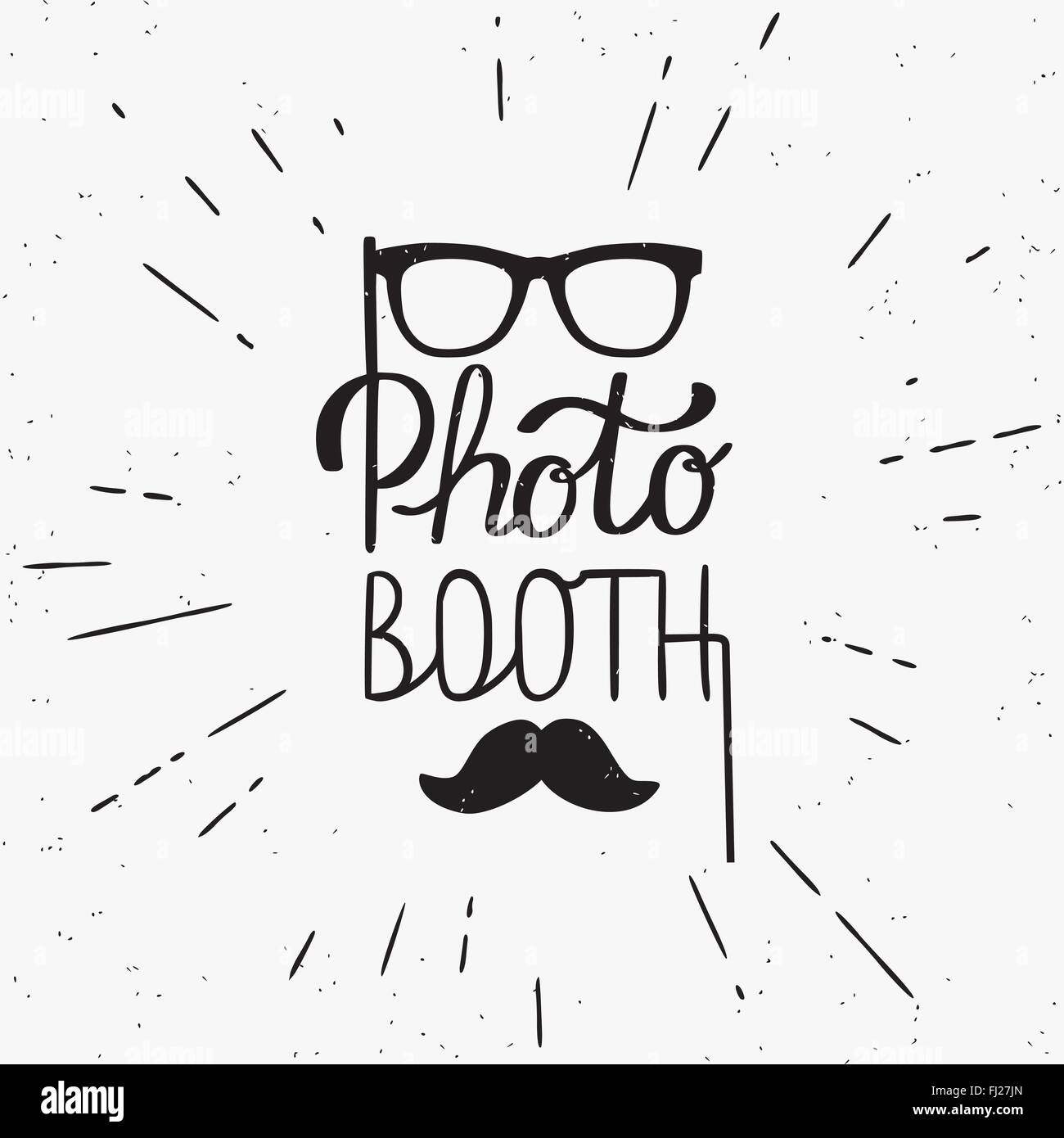 Photo booth hand written lettering design in hipster style Stock Vector ...