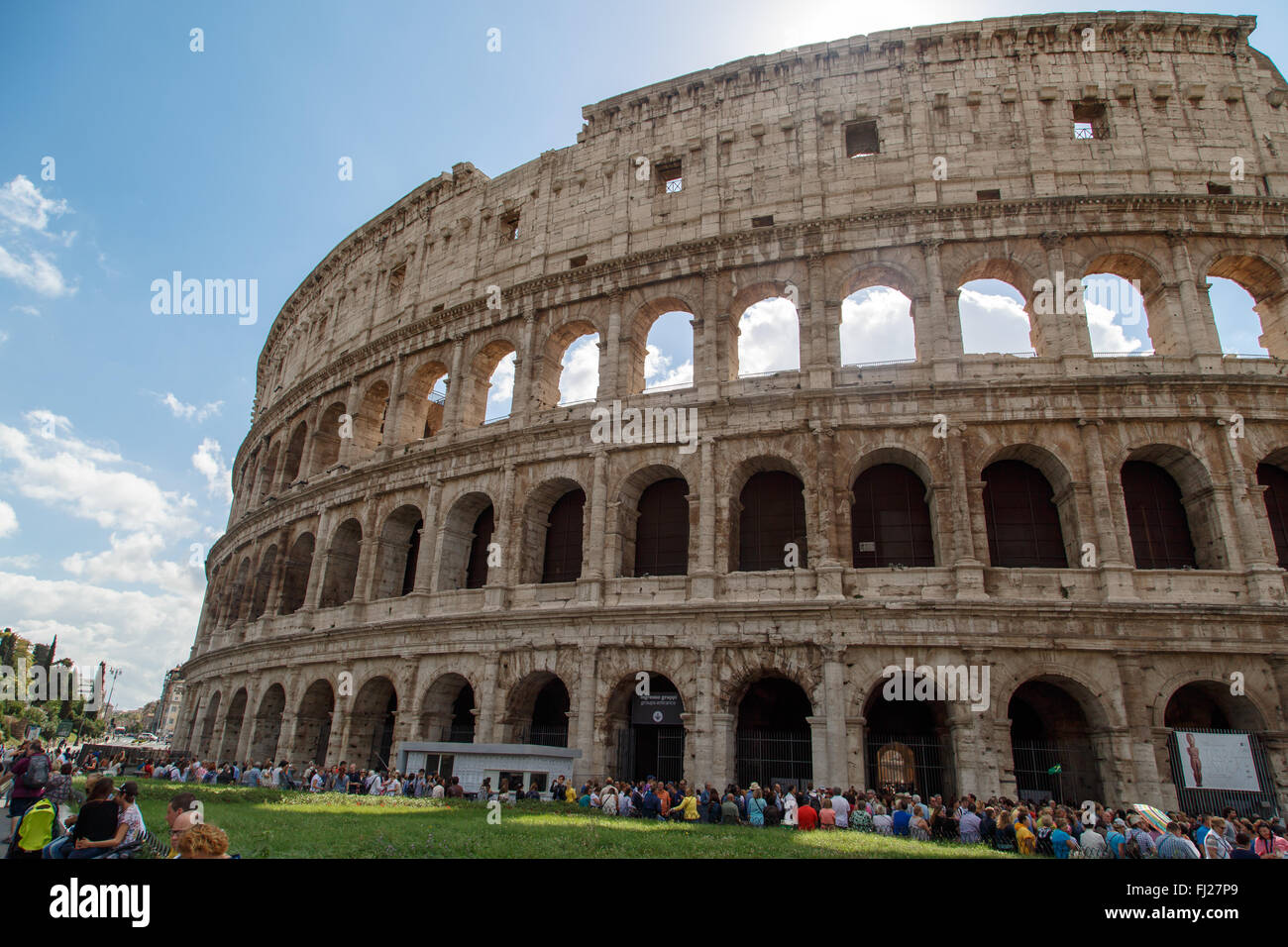 ROME, ITALY - SEPTEMBER 24, 2015 : View of ancient amphitheatre of ...