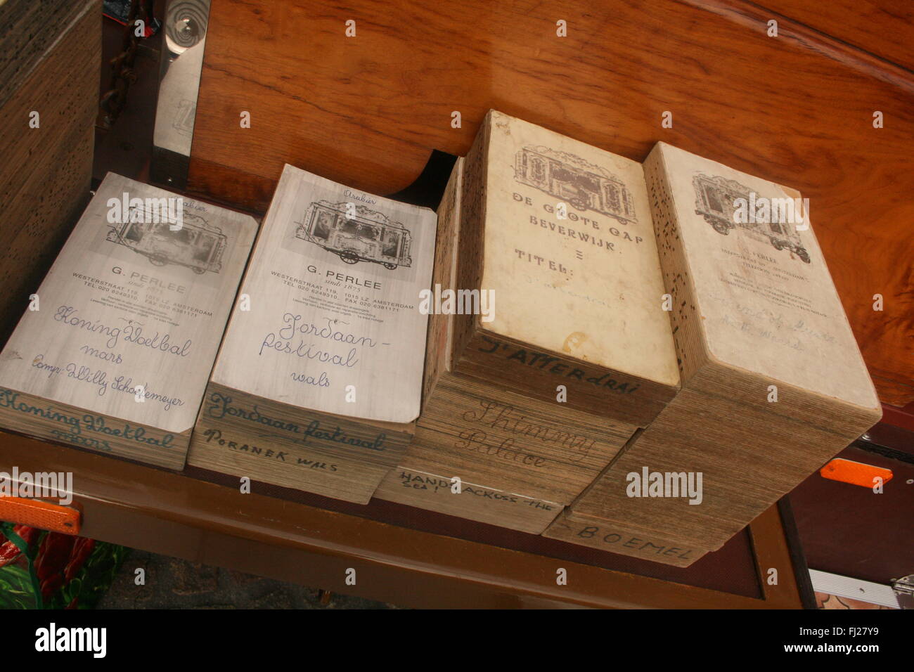 Collection of various barrel organ books Stock Photo - Alamy
