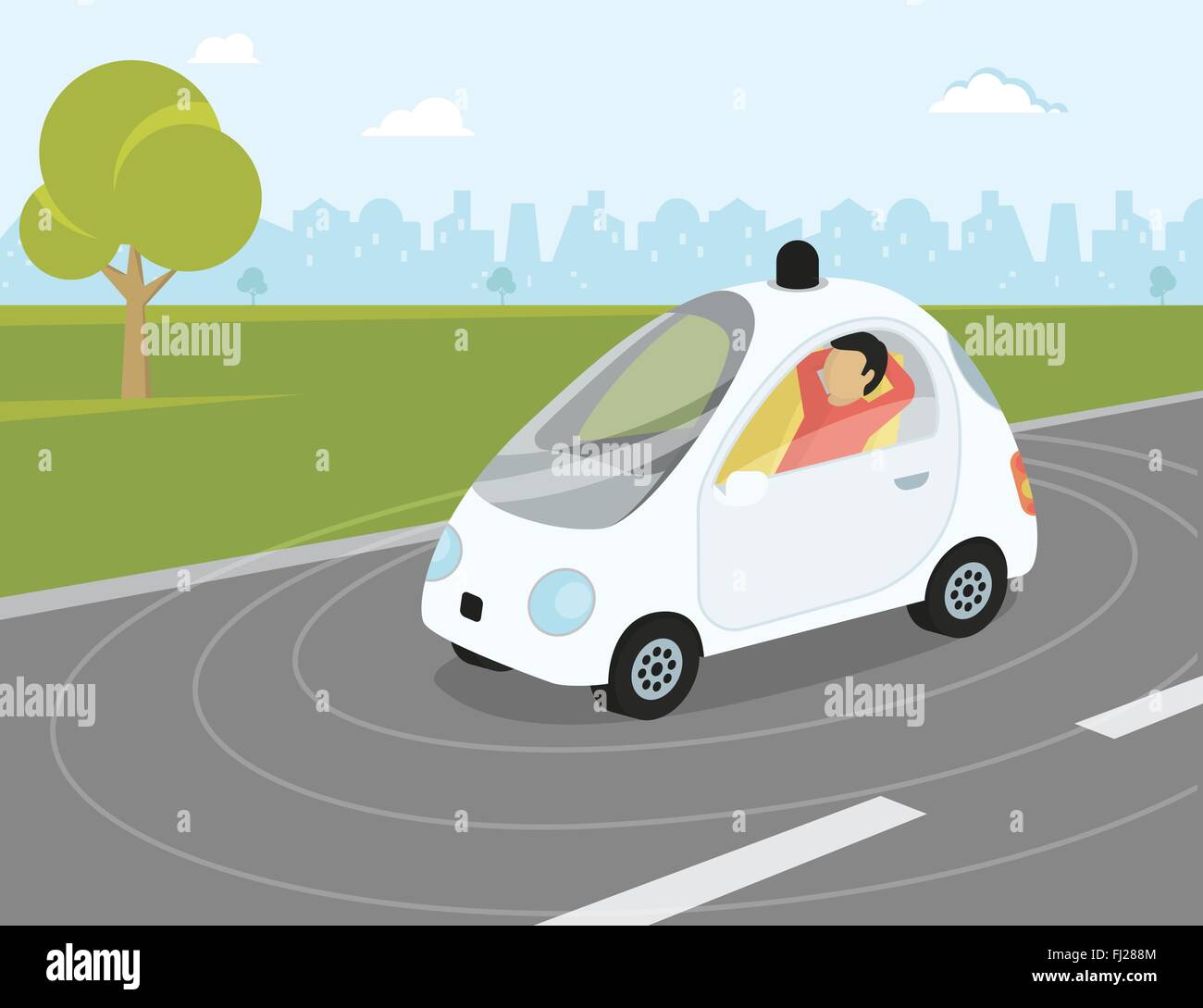 Self-driving car flat modern illustration Stock Vector Image & Art - Alamy