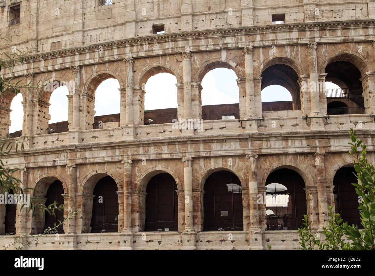 View of amphitheater of Colosseum built by Vespasian and Titus in Rome ...