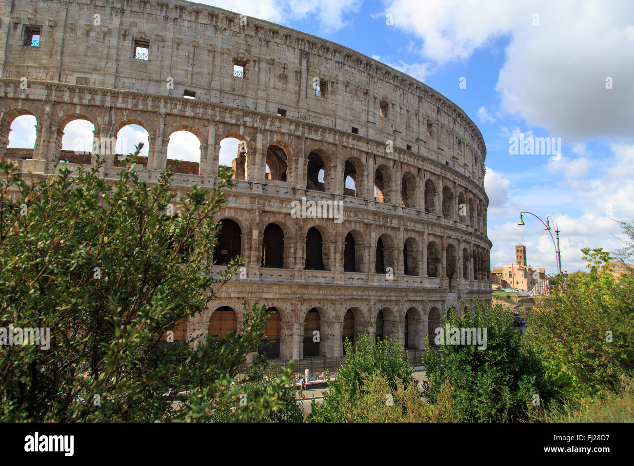View of amphitheater of Colosseum built by Vespasian and Titus in Rome ...
