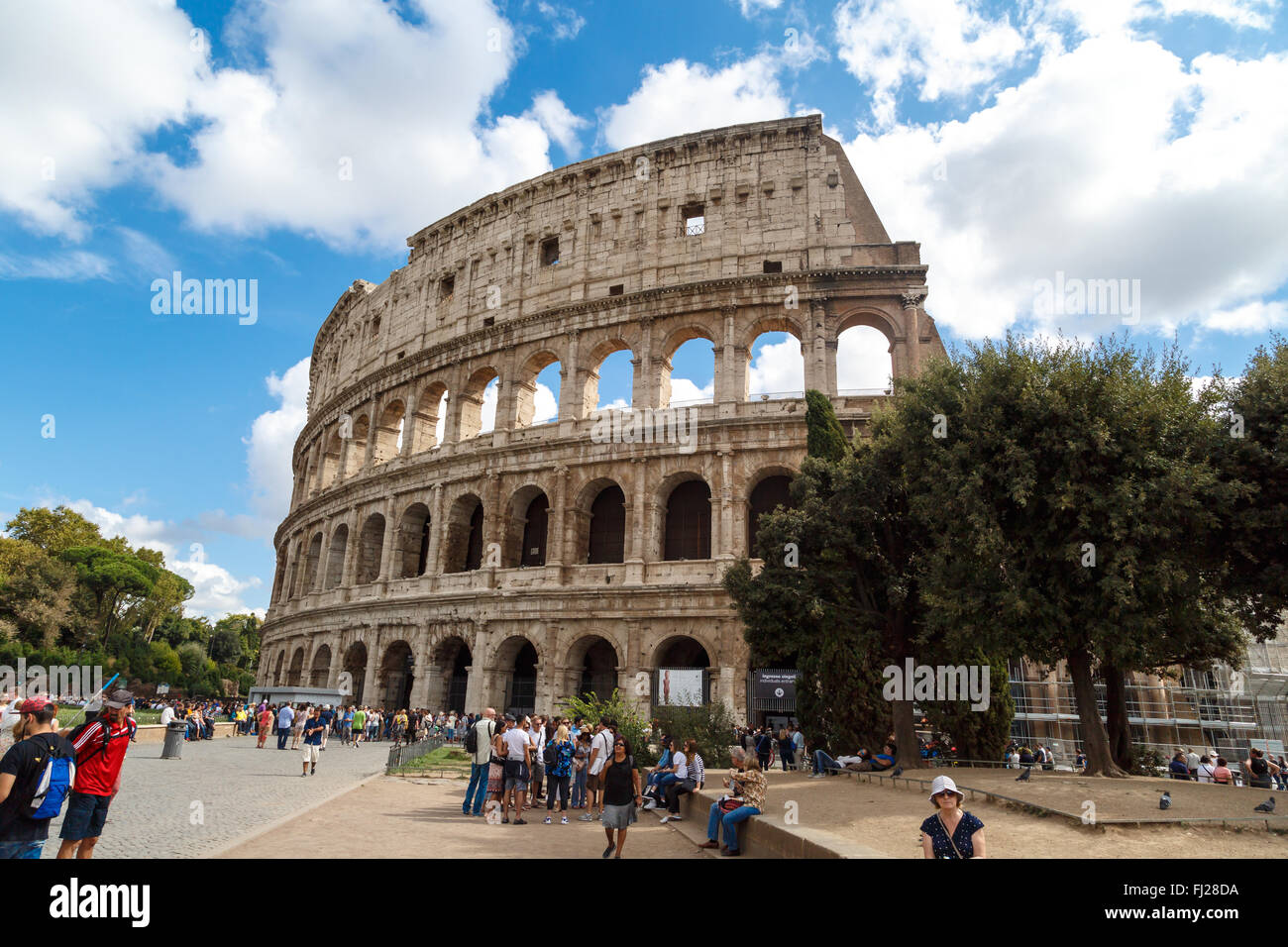 ROME, ITALY - SEPTEMBER 24, 2015 : View of ancient amphitheater of ...