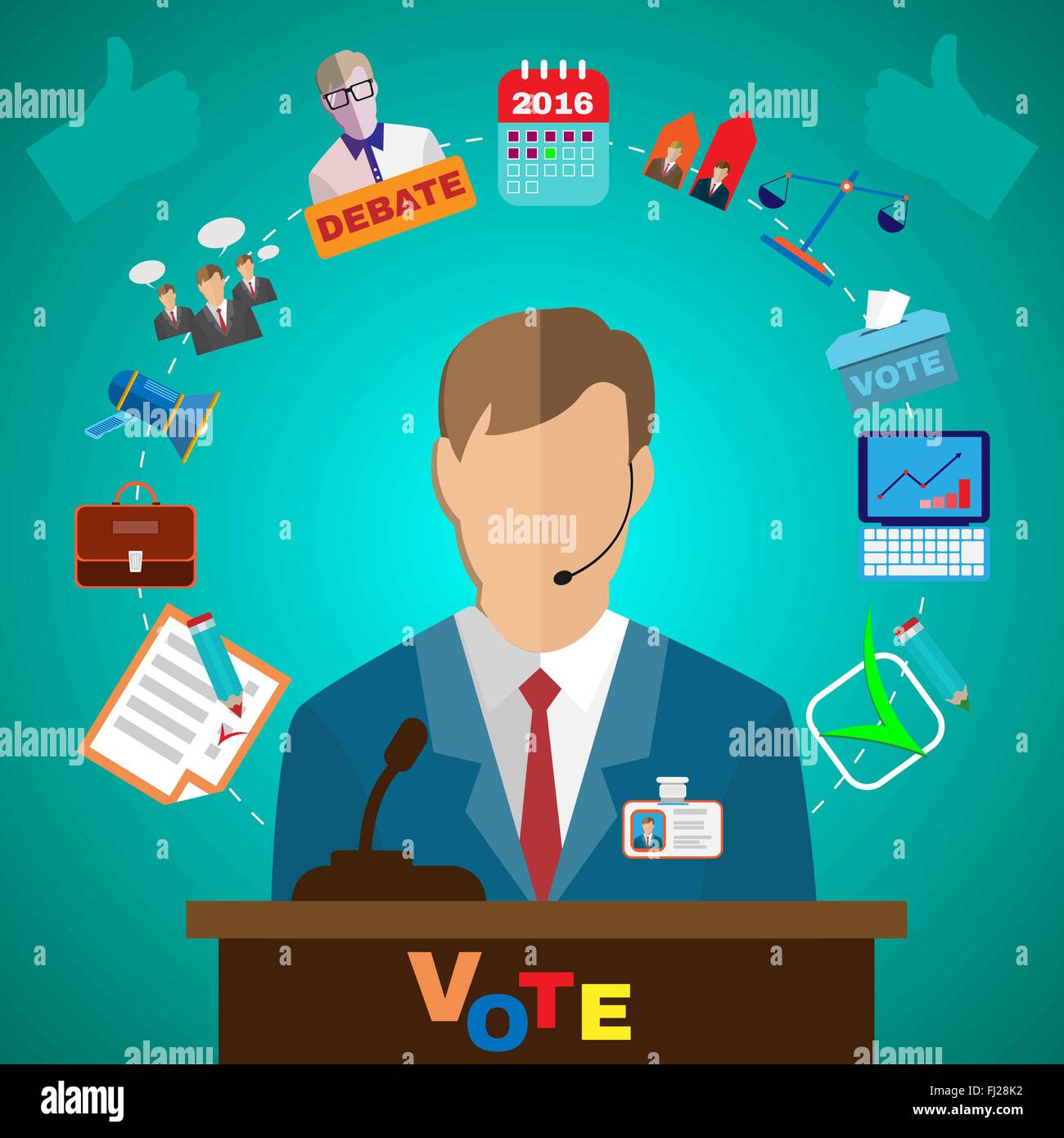 Presidential Debates Icons suited for Elections Infographics, Banner or ...