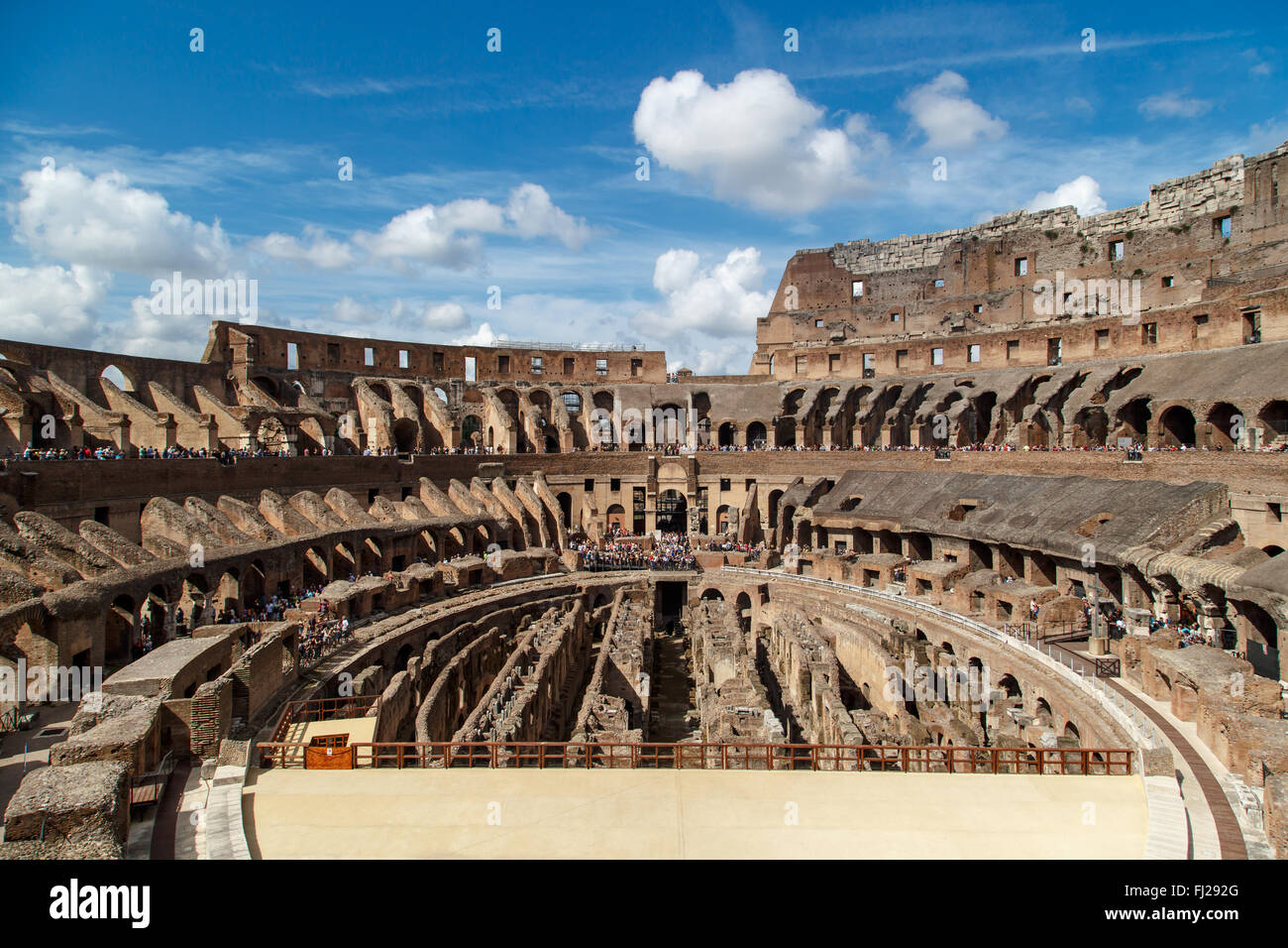 ROME, ITALY - SEPTEMBER 24, 2015 : Inside view of ancient amphitheatre ...