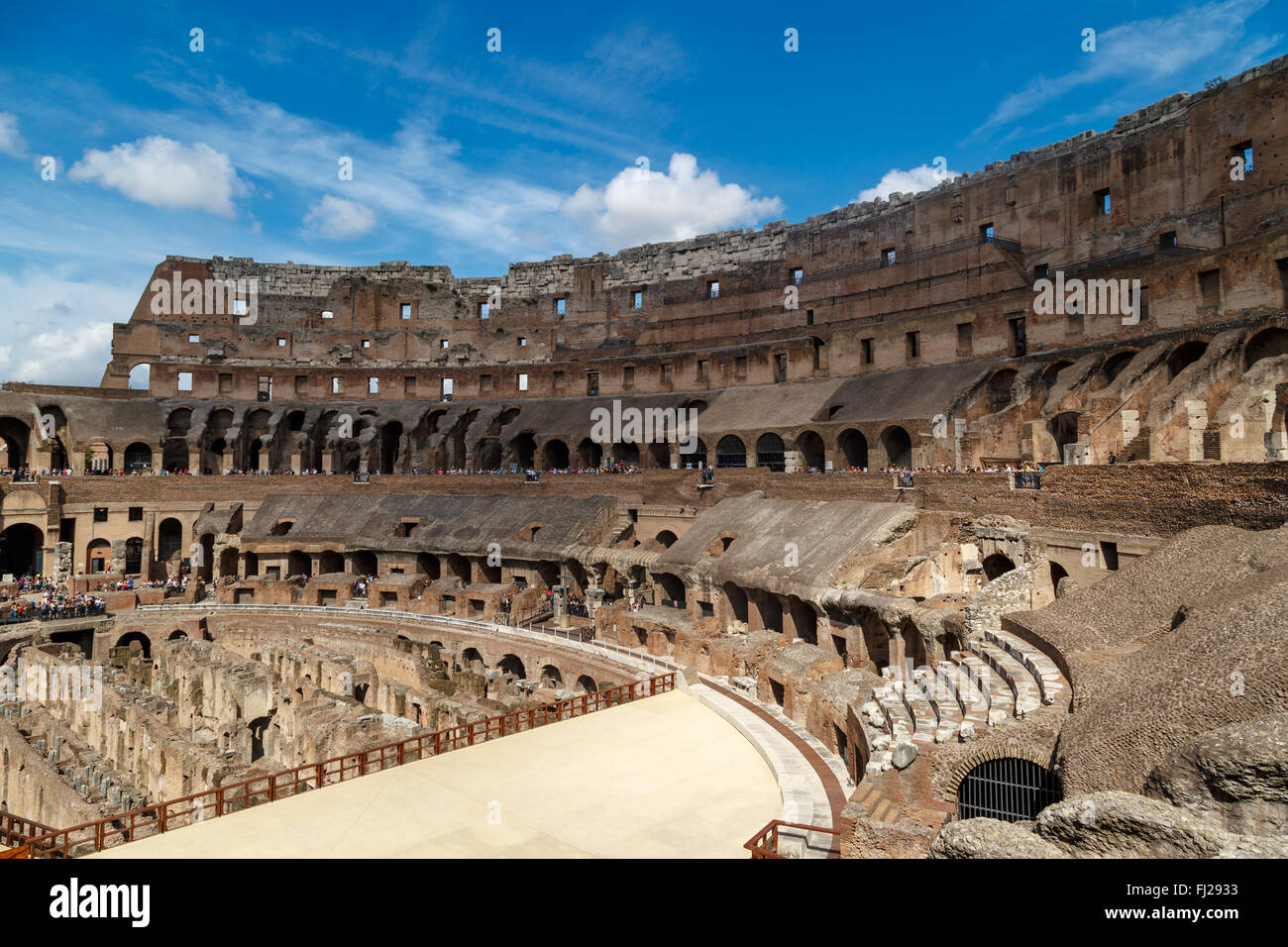 ROME, ITALY - SEPTEMBER 24, 2015 : Inside view of ancient amphitheatre ...