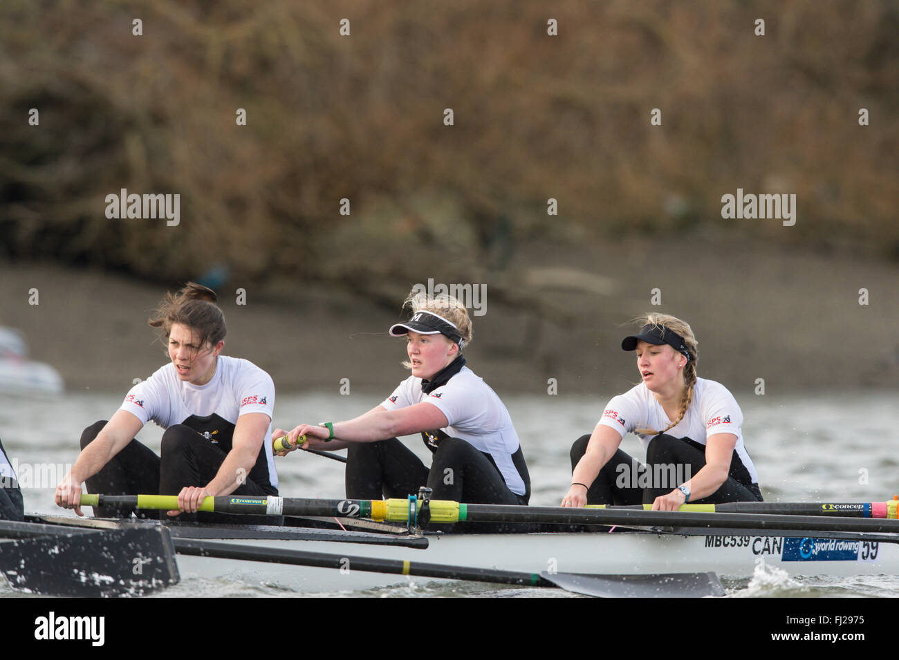 London, UK. 28th Feb, 2016. Boat Race Fixture. Oxford University Women ...