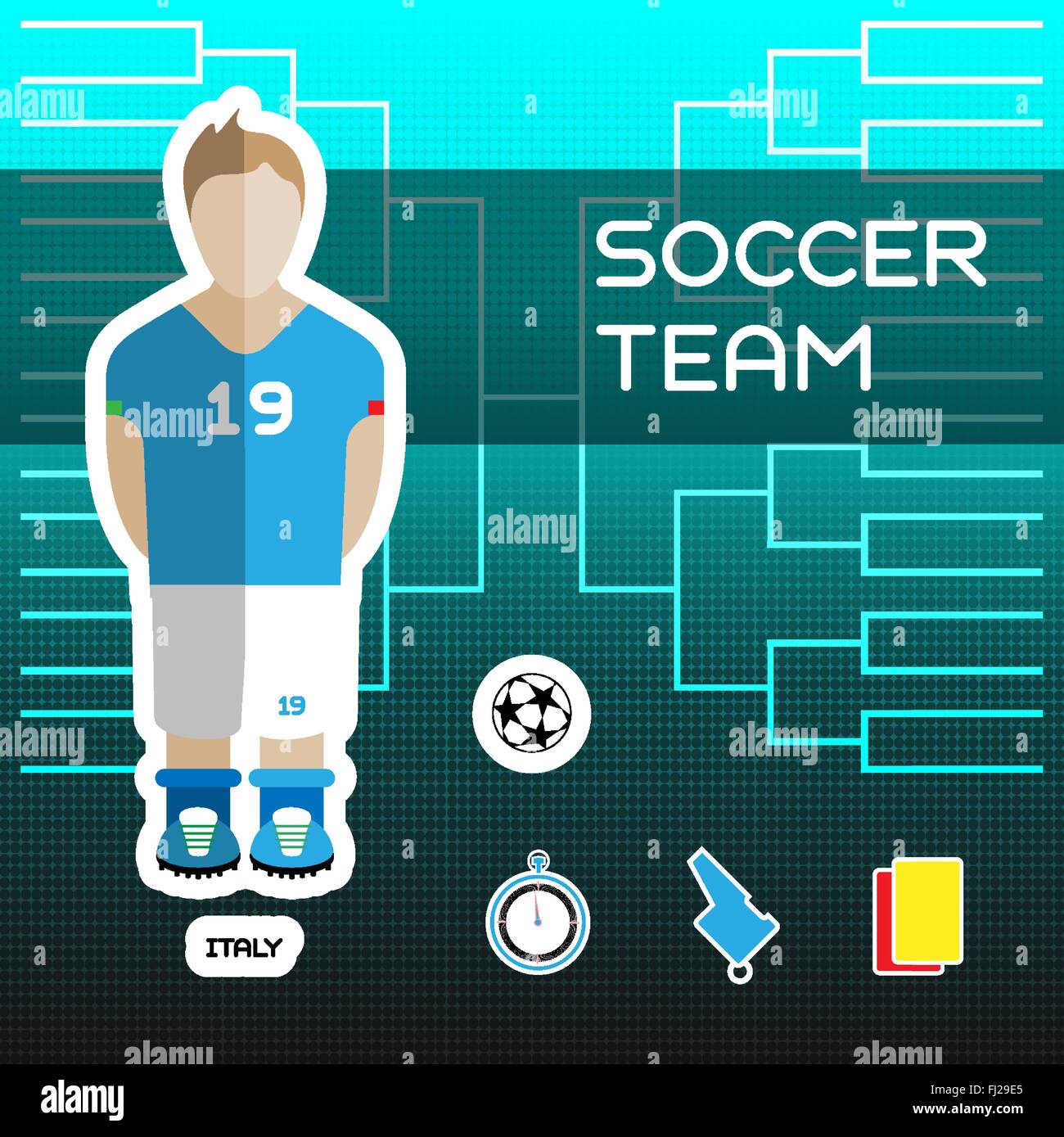 Soccer Team - Italy. Football Players Scoreboard. Vector digital ...