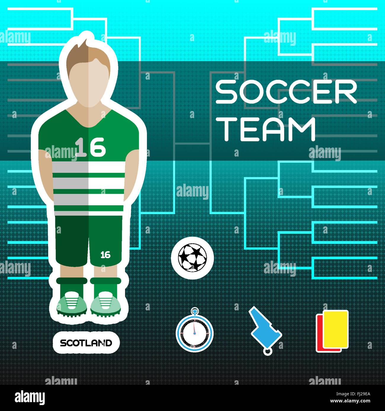 Soccer Team - Scotland. Football Players Scoreboard. Vector digital ...