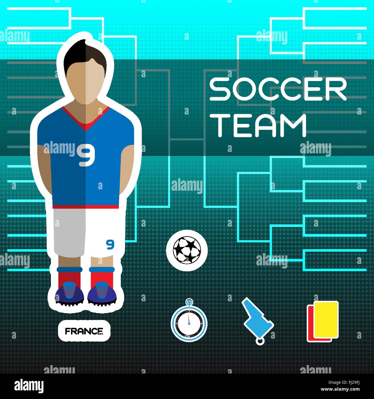 Soccer Team - France. Football Players Scoreboard. Vector digital ...