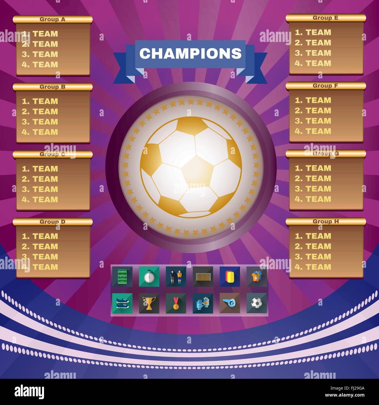 Group soccer championship scoreboard statistics hi-res stock ...