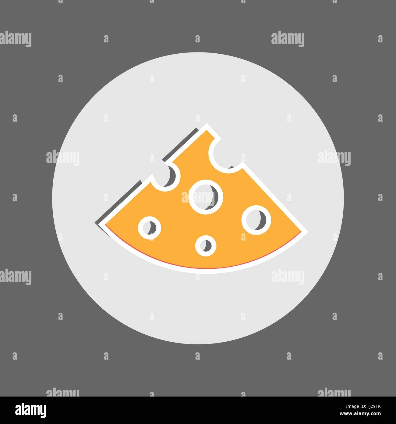 Colorful Slice of Cheese round icon. Piece of cheese. Dairy product ...