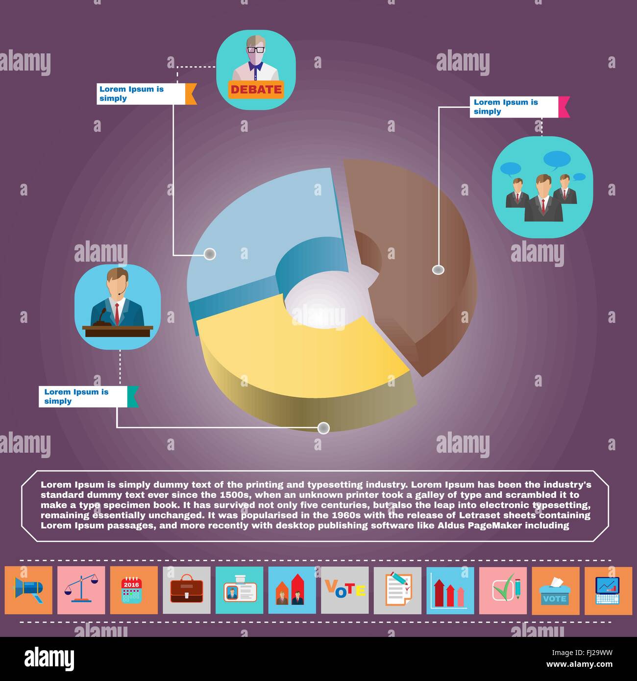 Presidential Debates Icons and Chart suited for Elections Infographics ...