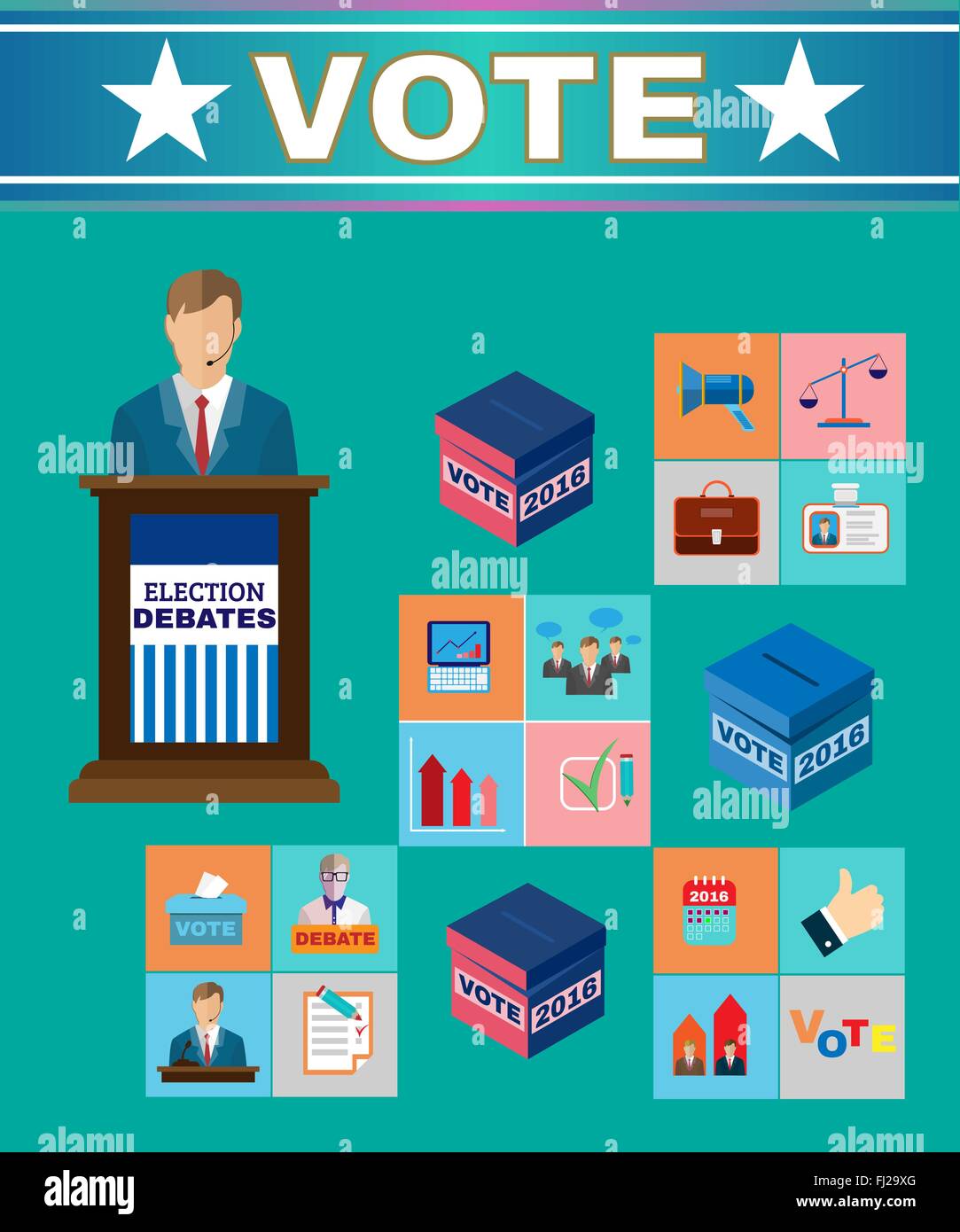 Election Debates Campaign Ad Flyer. Vote Social Promotion Banner ...