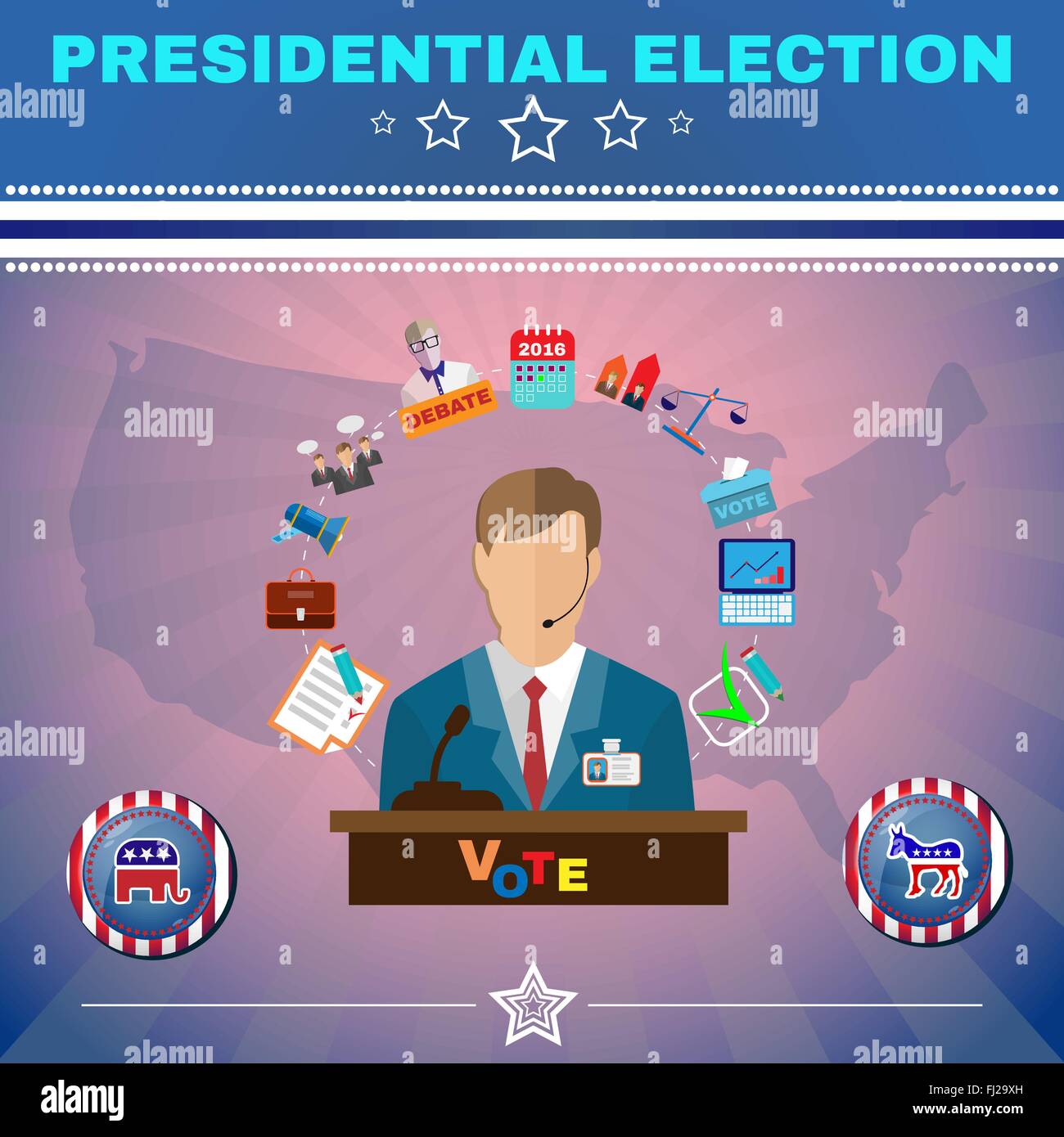 Presidential Election Campaign Ad Flyer. Vote For America Social ...