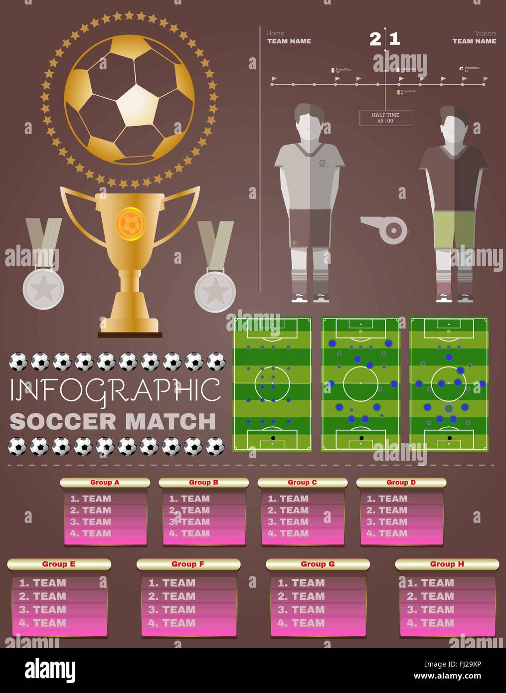 Football Soccer Game Strategy Plan and Statistics. Soccer Match ...