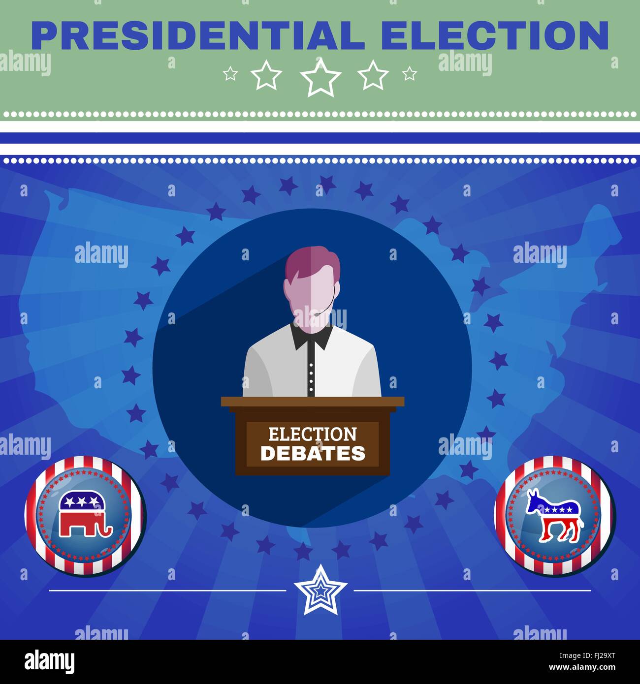 Election Debates Campaign Ad Banner. Social Promotion Banner. Elephant ...