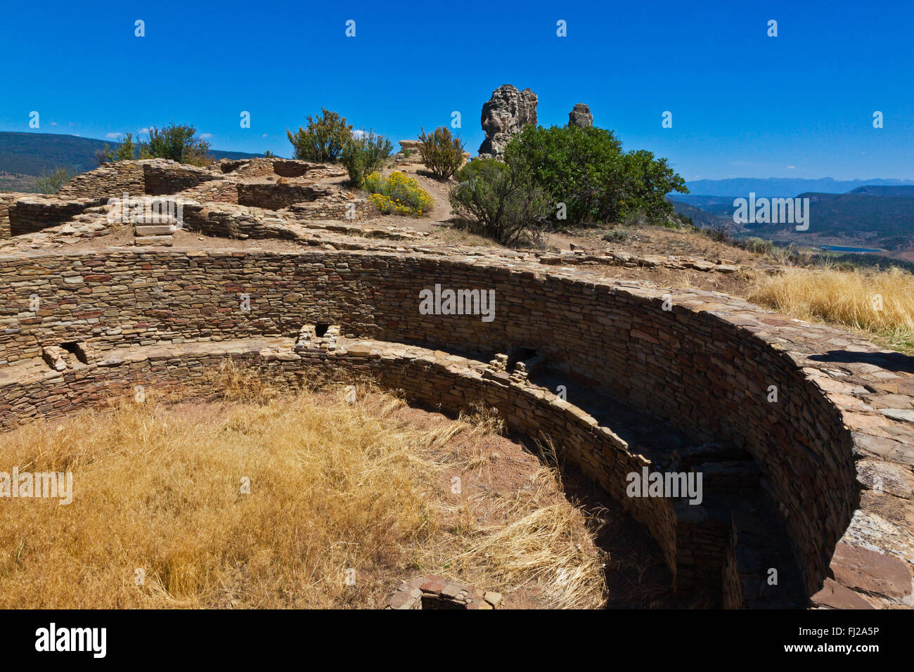 High quality rock constrution of a Puebloan Kiva at the CHIMNEY ROCK ...