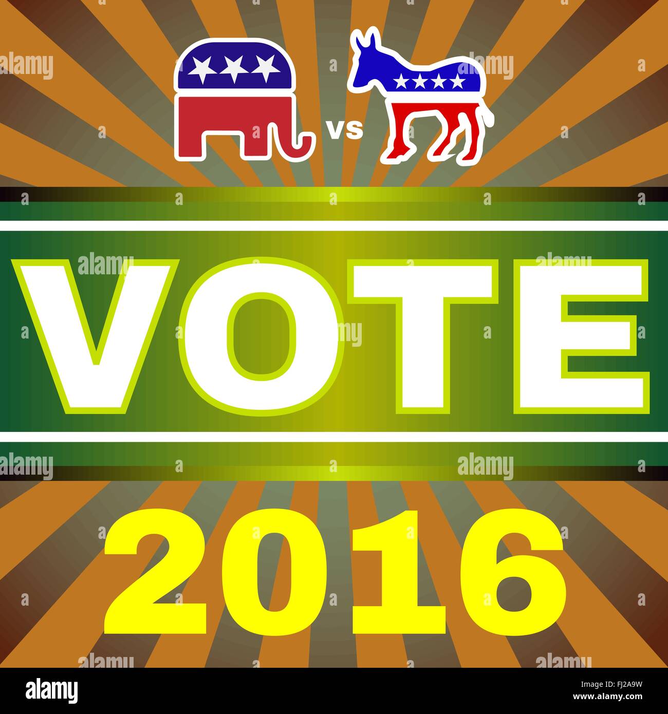 Election Day 2016 Campaign Ad Flyer. Elephant versus Donkey. Social ...