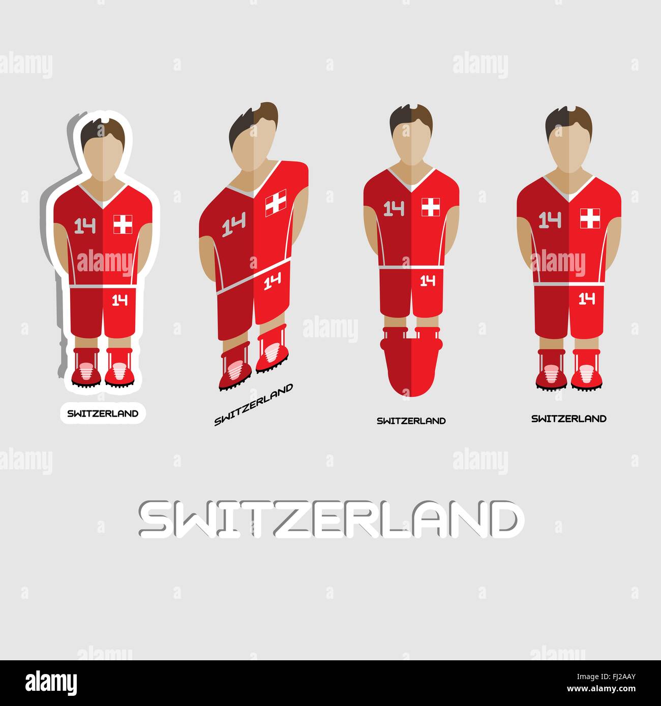 Switzerland Soccer Team Sportswear Template. Front View of Outdoor ...