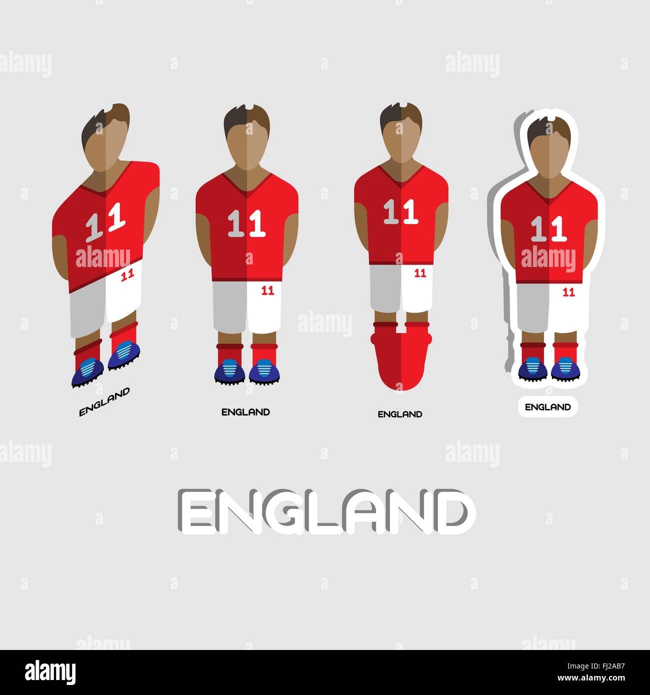 England Soccer Team Sportswear Template. Front View of Outdoor Activity ...