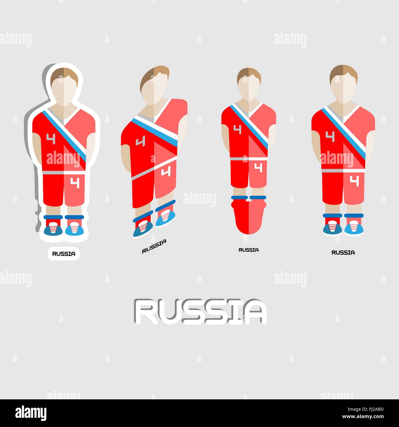 Russia Soccer Team Sportswear Template. Front View of Outdoor Activity ...
