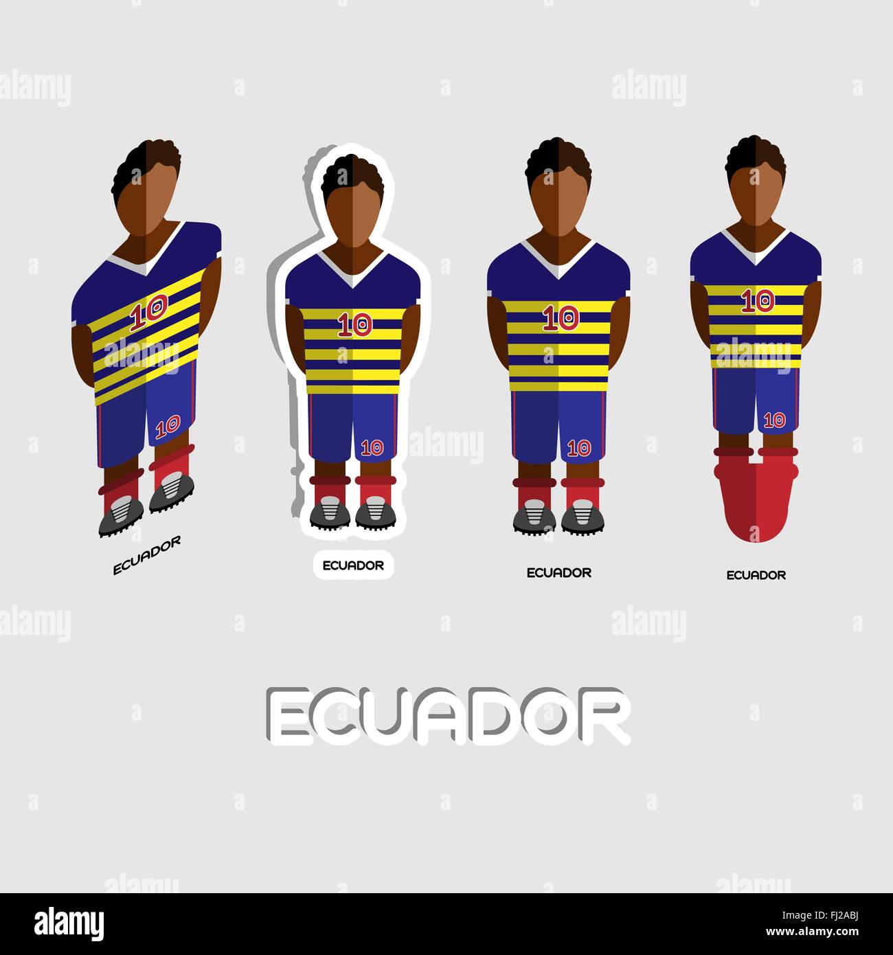 Ecuador Soccer Team Sportswear Template. Front View of Outdoor Activity ...